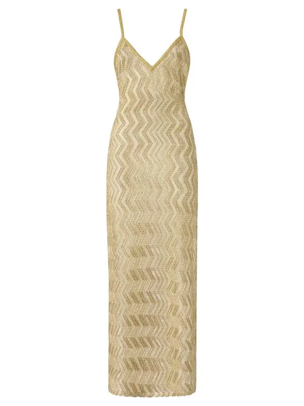 Missoni Maxi Mesh Zigzag Cover-up With Sequins - Gold