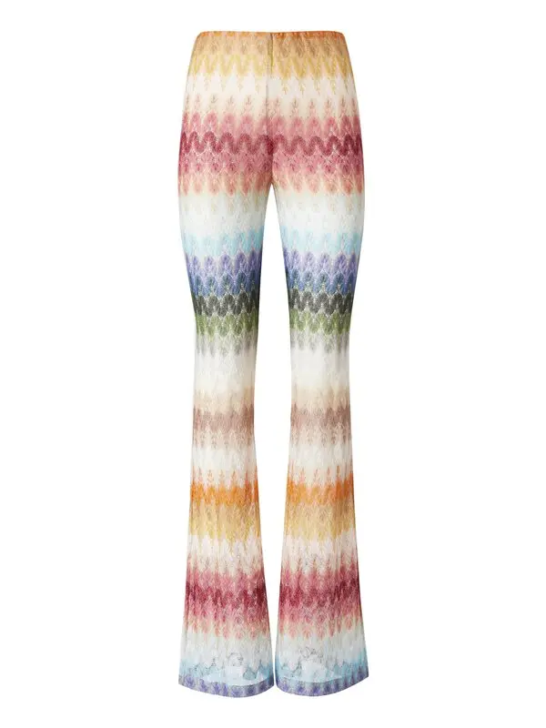 Missoni Flare Viscose Trousers With Dégradé Lace Motif - Multicoloured