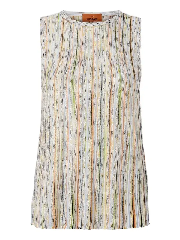 Missoni Ribbed Sequined Sleeveless Top - Multicoloured