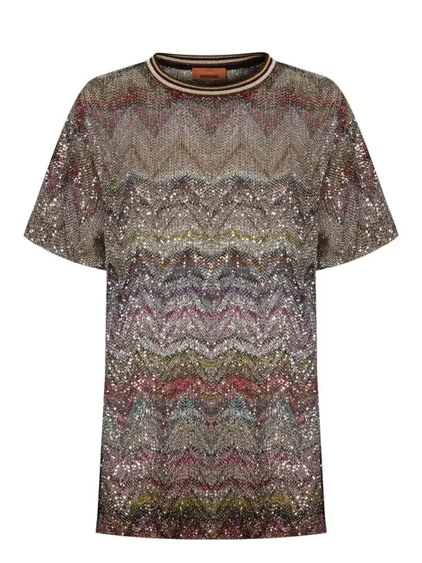 Missoni Zigzag Sequin T-shirt - Multicoloured
