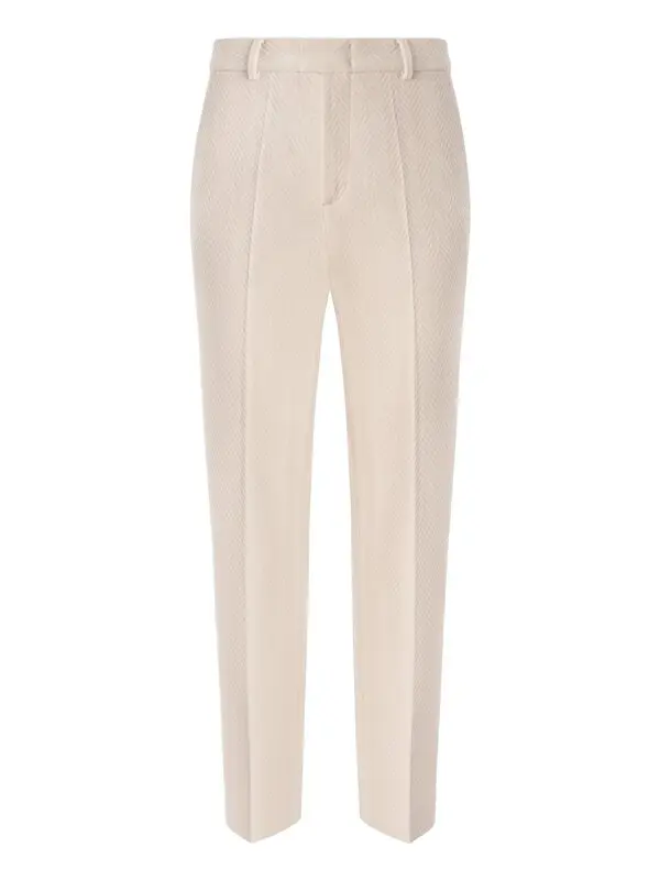 Missoni Tone-on-tone Zigzag Pattern Trousers - Beige