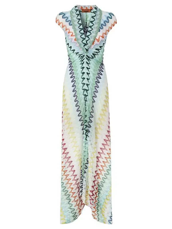 Missoni Long Dress In Zigzag Lace - Multicoloured