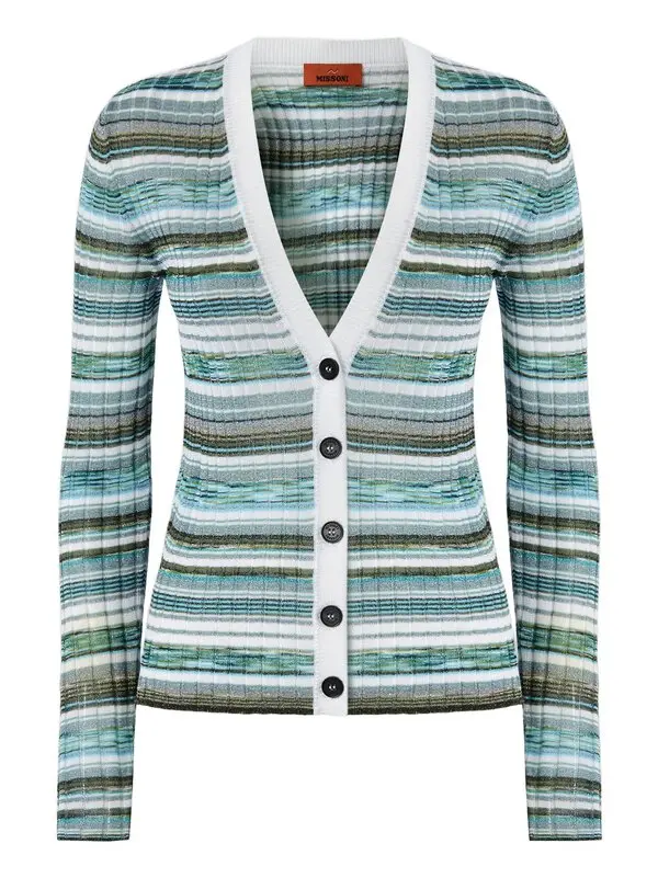 Missoni Ribbed Striped Viscose-blend Cardigan - Multicoloured