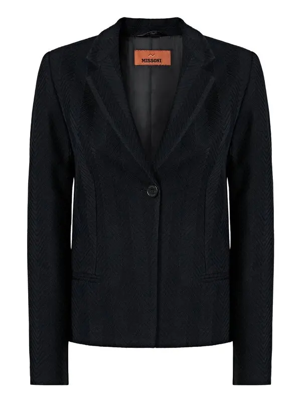 Missoni Tone-on-tone Zigzag Blazer - Black
