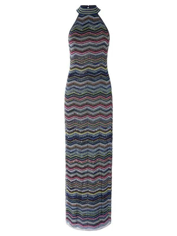 Missoni Long Halterneck Sequin Dress - Multicoloured