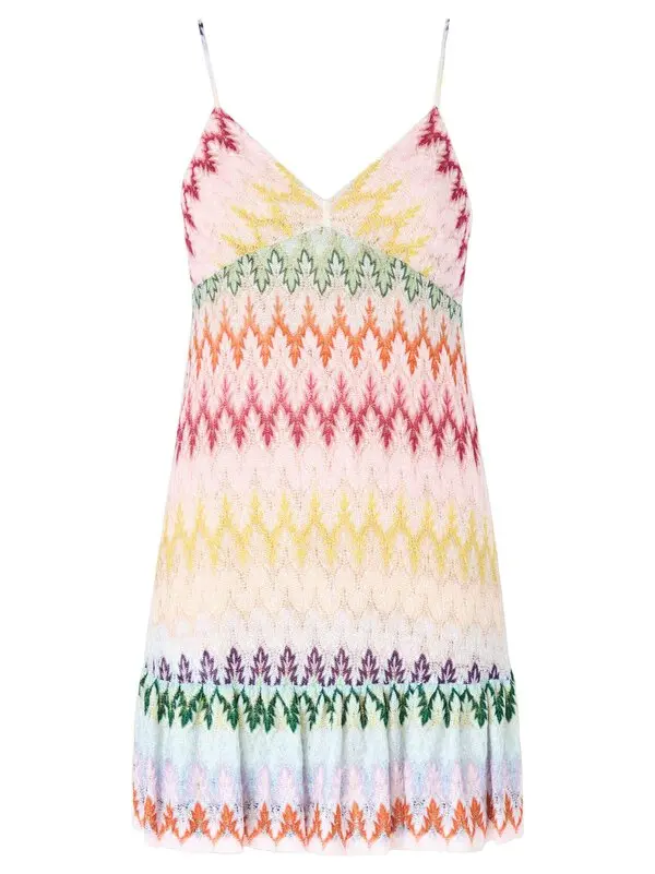 Missoni Sleeveless Mini Dress In Zigzag Lace - Multicoloured