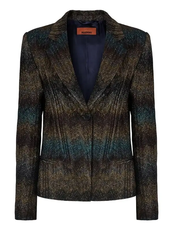 Missoni Single-breasted Snake Dégradé Motif Blazer - Blue
