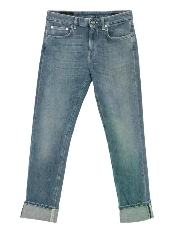 DONDUP Coco Logo Patch Turn-up Jeans - Blue