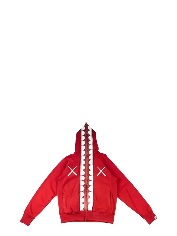 KAWS X Bape Graphic-print Hoodie - Red