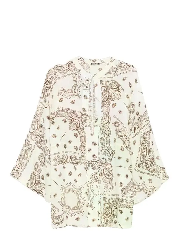 VENUJA Paisley-print Cut-out Mini Dress - Neutrals