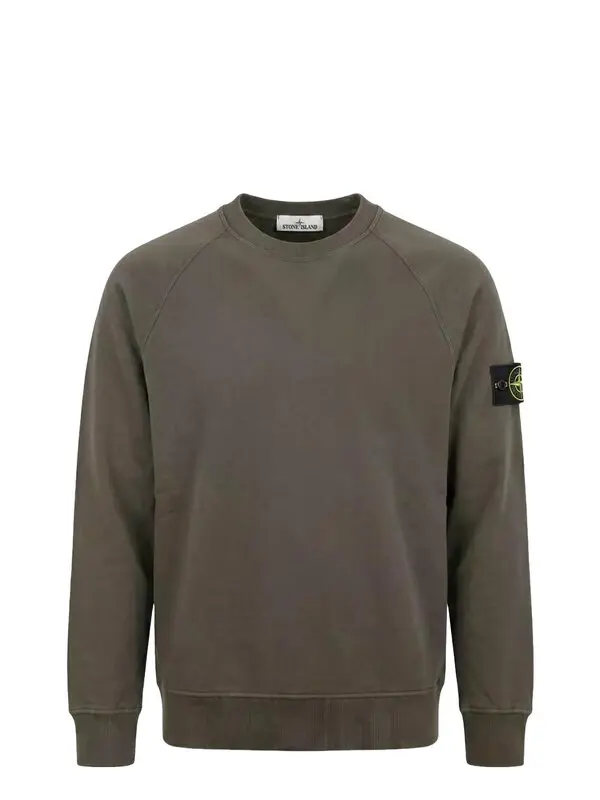 Stone Island Logo Patch Raglan Sleeve Sweatshirt - Grey