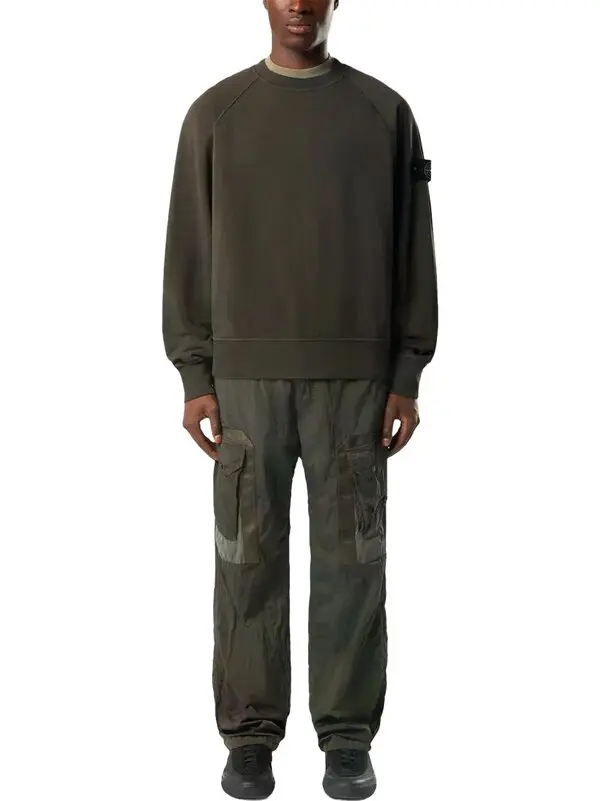 Stone Island Logo Patch Raglan Sleeve Sweatshirt - Grey
