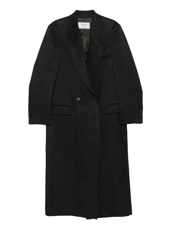 RÓHE Double-breasted Peaked-lapel Coat - Black
