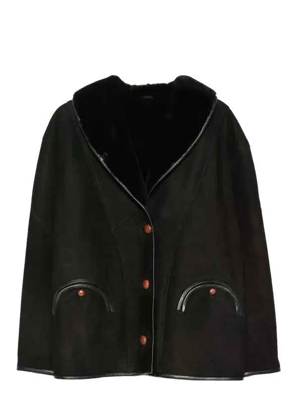 BLAZÉ MILANO Smiley Shearling Collar Jacket - Black