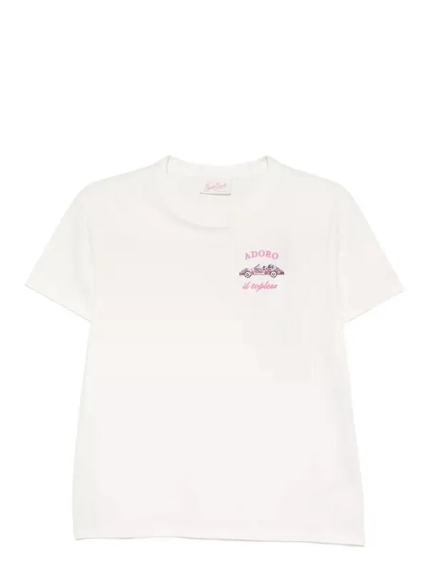 MC2 SAINT BARTH Emilie Crystal-embellished Graphic-print T-shirt - Neutrals