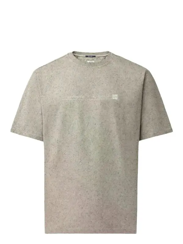 C.P. COMPANY 30/2 Mercerized Jersey Twisted Short-sleeve Re-colour T-shirt - Grey
