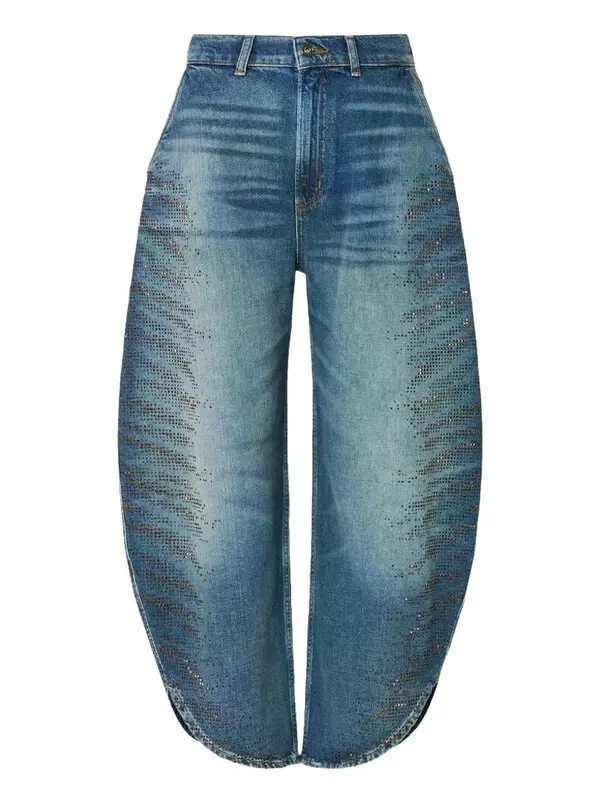 Liu Jo Rhinestone-embellished Faded Jeans - Blue