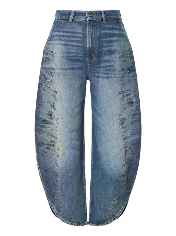 Liu Jo Rhinestone-embellished Faded Jeans - Blue