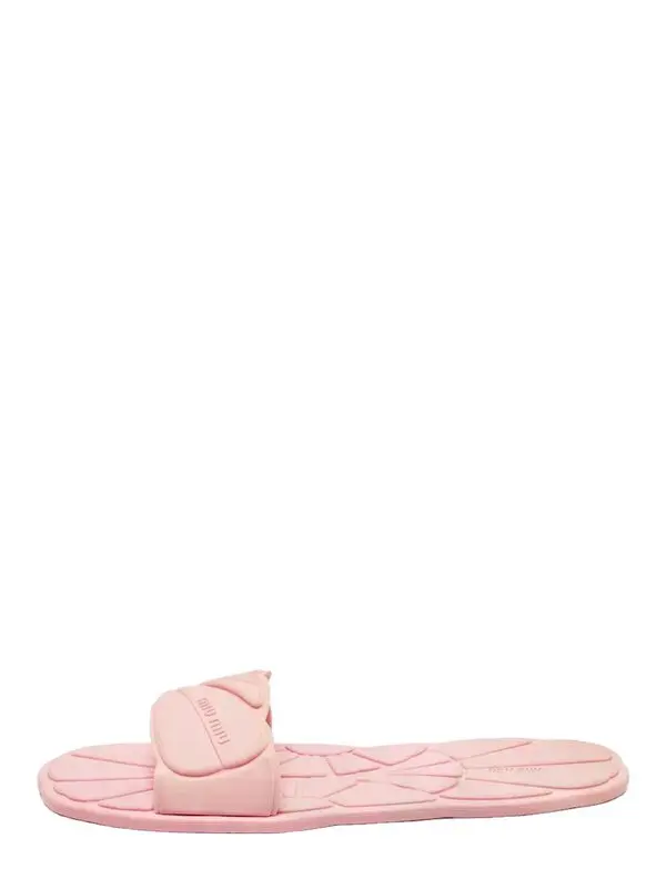 Miu Miu Sculpted Logo Strap Slides - Pink
