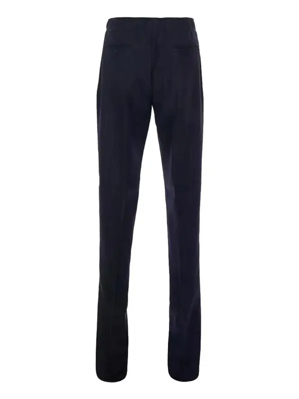 Givenchy Pinstripe Logo Buckle Trousers - Blue