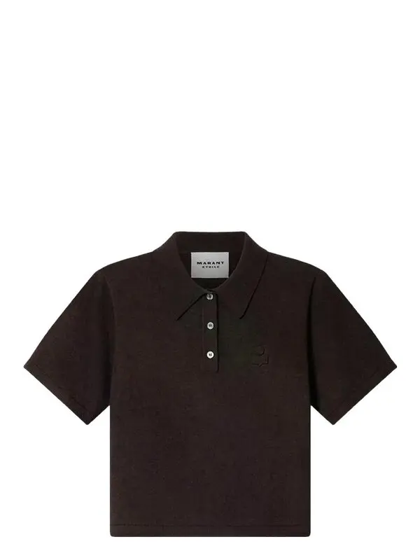MARANT ETOILE Althea Short Sleeve Polo - Brown