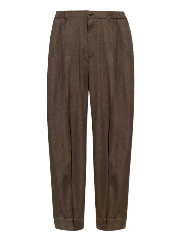Brioni Pleated Wool Trousers - Brown