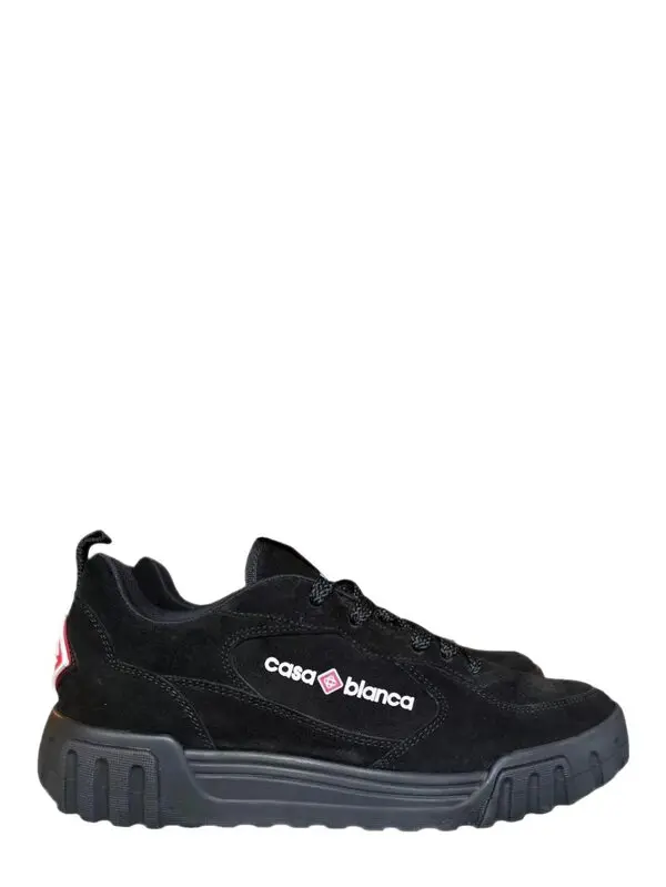 Casablanca Court Suede-detail Sneakers - Black