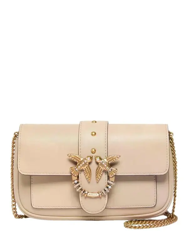 Pinko Love Birds Shoulder Bag - Neutrals