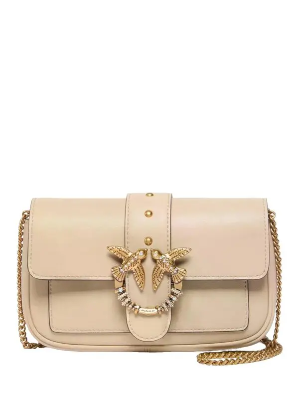 Pinko Love Birds Shoulder Bag - Neutrals