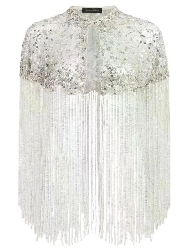 Jenny Packham Astralis Cape With Fringe - Silver