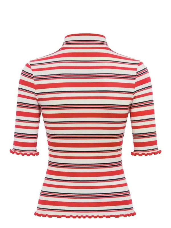 Tommy Hilfiger Striped High Neck T-shirt - Red