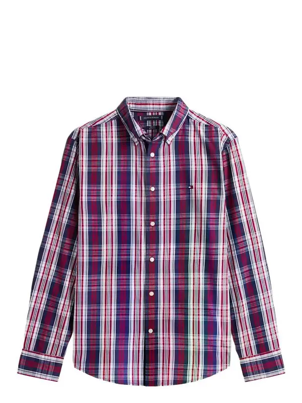 Tommy Hilfiger Check-print Poplin Shirt - Red