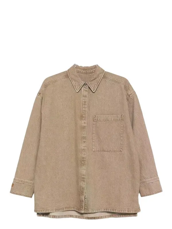 BY MALENE BIRGER Logo-embroidered Denim Shirt - Neutrals