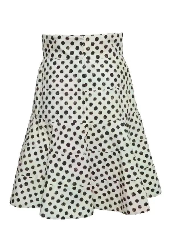 Dolce & Gabbana High-waisted Flared Polka Dot Skirt - Neutrals