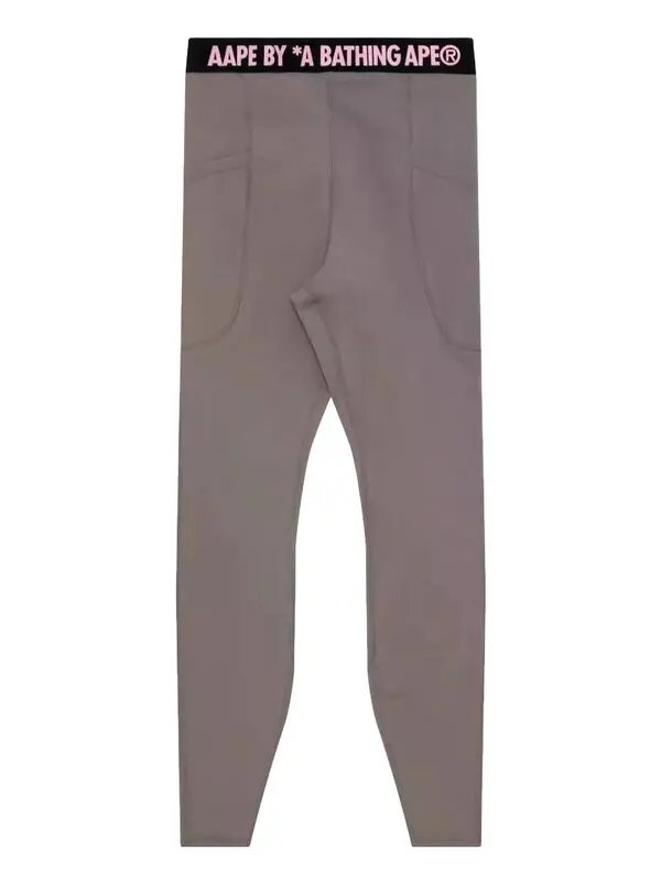 AAPE BY *A BATHING APE Logo Waistband Leggings - Neutrals
