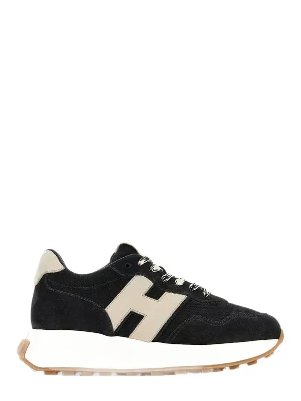 Hogan H641 Suede Sneakers With Nubuck Side H - Black