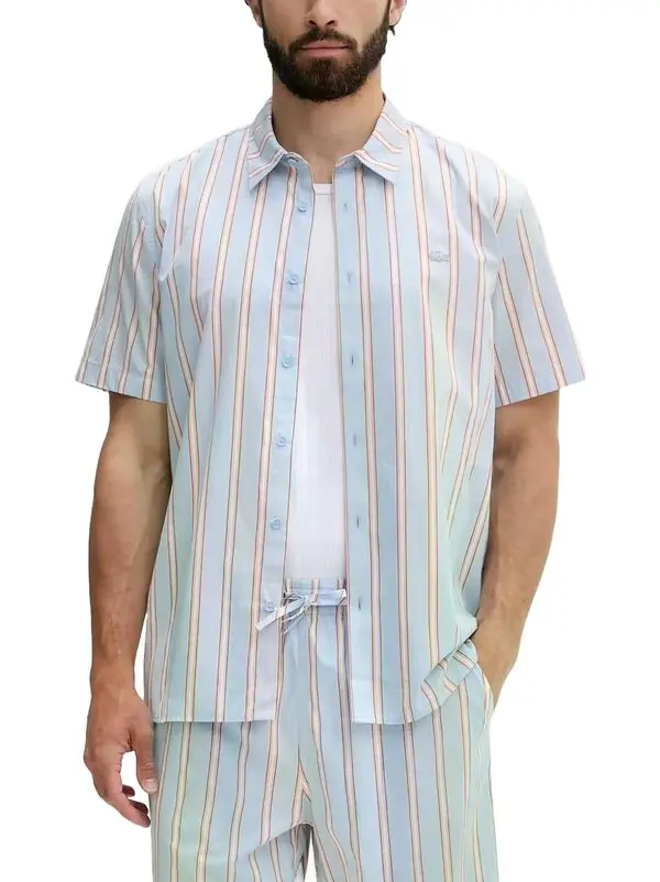 Lacoste Vertical-stripe Cotton Shirt - Blue
