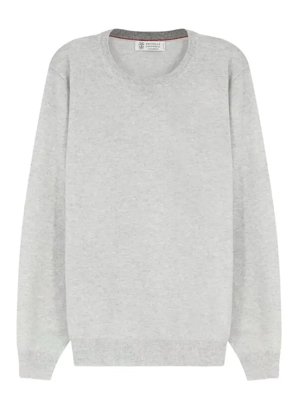 Brunello Cucinelli Crew Neck Long Sleeve Sweater - Grey