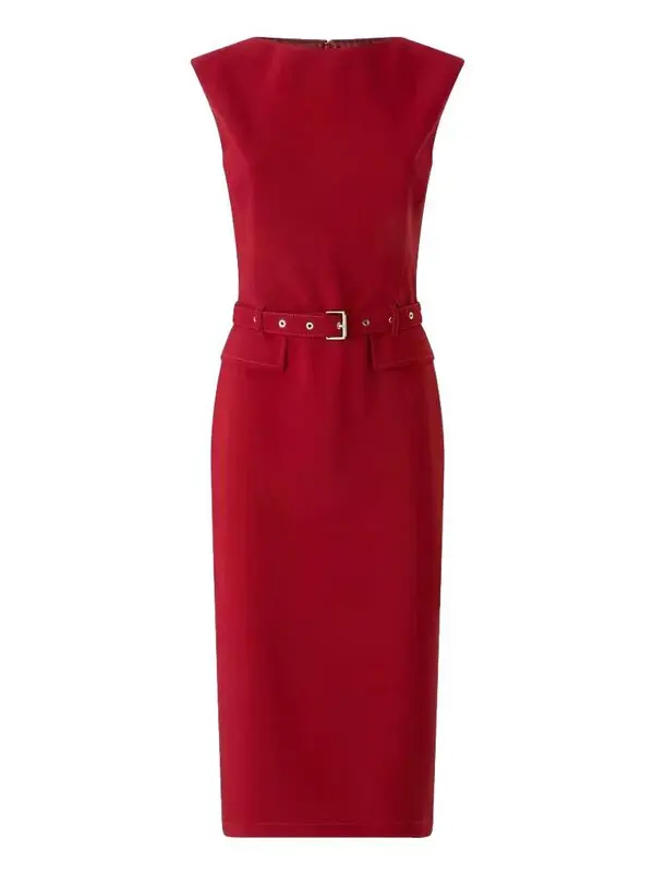 Pinko Belted Sleeveless Dress - Red