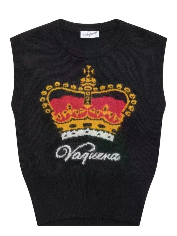 Vaquera Crown Knit Vest - Black
