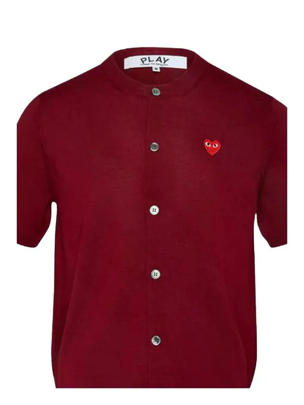 Play Comme Des Garcon Short Sleeve Cardigan - Red