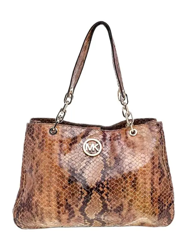 Michael Kors Python-embossed Tote Bag - Brown