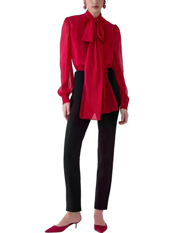Carolina Herrera Pleated Detail Blouse - Red