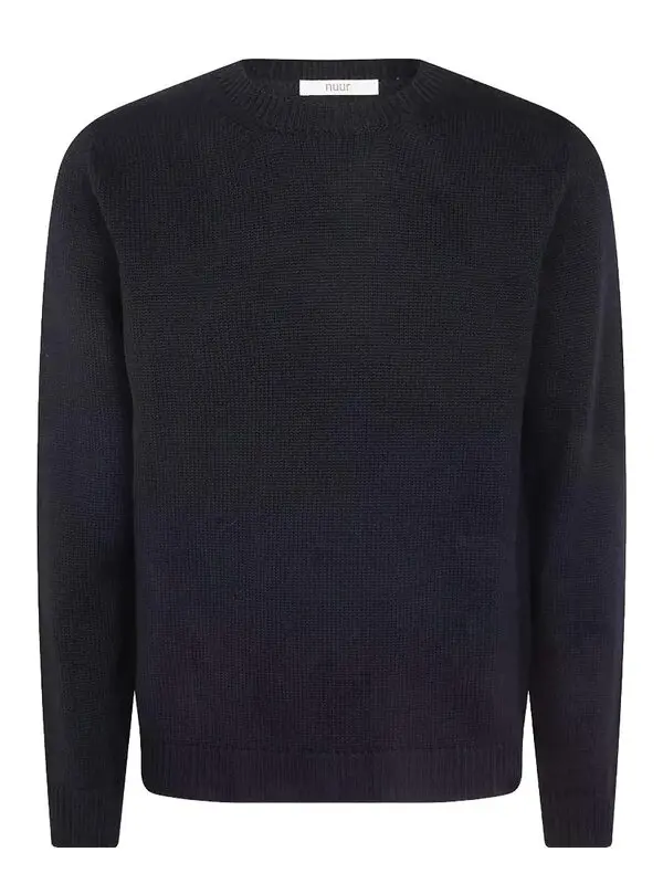 NUUR Round-neck Wool Sweater - Black
