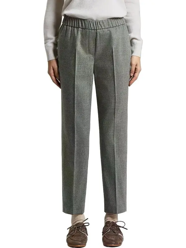 Peserico Elasticated Waist Pressed Crease Trousers - Grey
