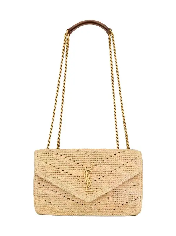 Saint Laurent Loulou Small Raffia Bag - Neutrals
