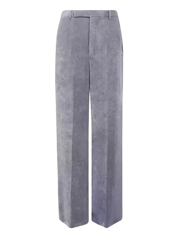 Rick Owens Tailored Wide-leg Velvet Trousers - Grey