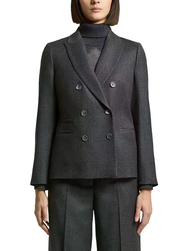 Peserico Double-breasted Peaked-lapels Jacket - Grey
