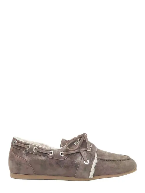 Peserico Faux-fur Lined Suede Loafers - Brown