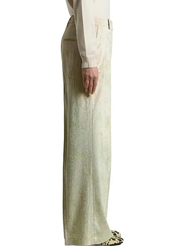 Peserico Pleated Corduroy Wide Leg Trousers - Neutrals